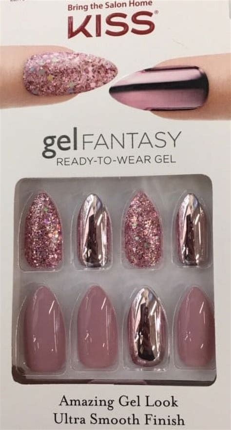 Kiss Gel Fantasy Ready To Wear Gel Artificial Nail Kit Kgn08 Fau Real
