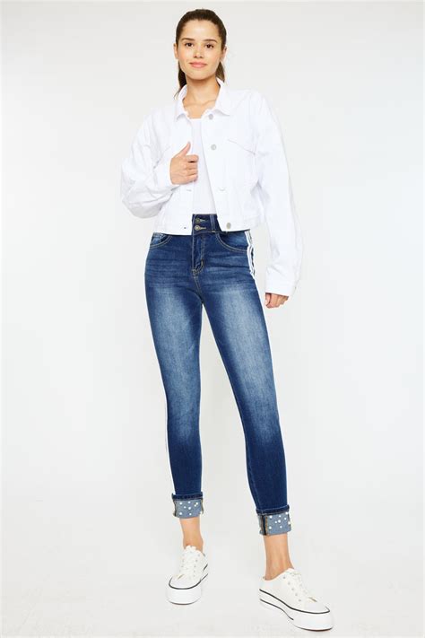 Monique Mid Rise Cropped Skinny Jeans Official Kancan Usa