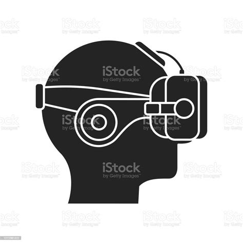 vr 헤드셋 블랙 글리프 아이콘 가상 현실 경험 혁신적인 디지털 장치 웹 페이지 모바일 앱 프로모션용 픽토그램 ui ux gui