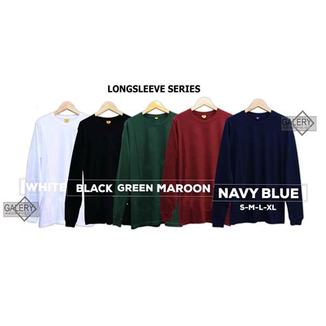 Jual KAOS POLOS PRIA KATUN COMBED 30s LENGAN PANJANG LONGSLEEVE WARNA HITAM BLACK Shopee