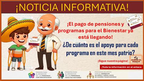 ¡el Pago De Pensiones Y Programas Para El Bienestar Ya Está Llegando