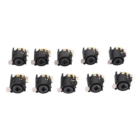 10pcs Xlr Female Jack Socket Connector 6 5mm Panel Mount Socket