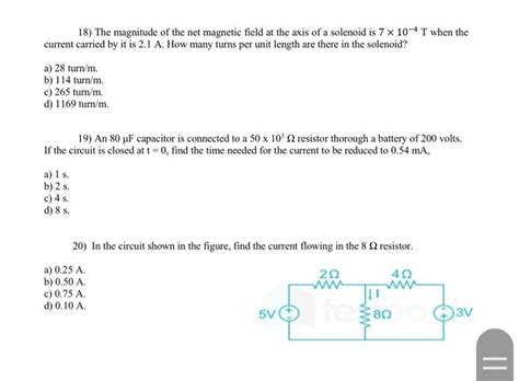 Solved 18 The Magnitude Of The Net Magnetic Field At Th