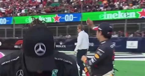 Sergio Perez Wags Finger In Disgust As Lewis Hamilton Jeered By Mexican Gp Fans All Day