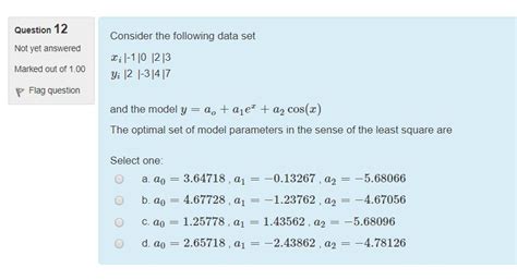 Solved Consider The Following Data Set Question 12 Not Yet
