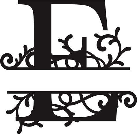 Split Monogram Letter E Free Dxf Vectors File Vectors File