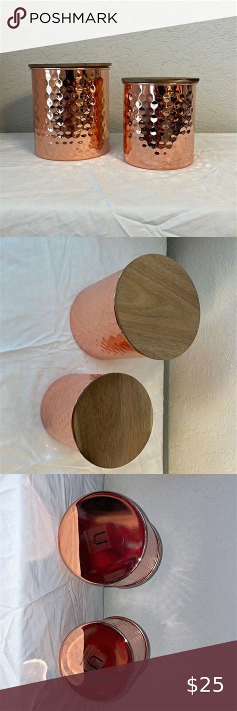 Uncommon James Hammered Copper Canister Set