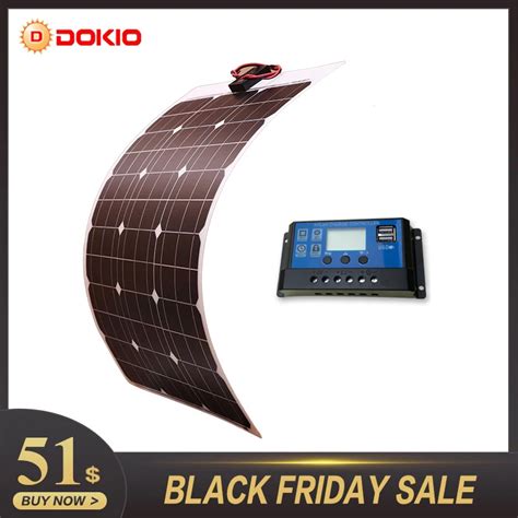 Best Seller DOKIO Brand 50W 18V Flexible Solar Panel China 10A 12V