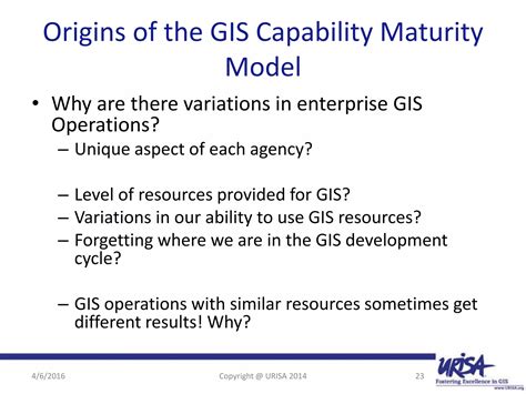The Gis Capability Maturity Model Maximize Benefits From Enterprise Gis