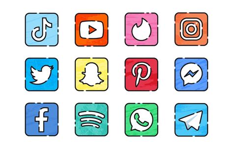 Trendy Social Media Icon Set 22313781 Vector Art At Vecteezy
