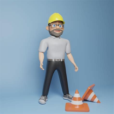 Premium Photo Construct Man Character 3d Rendered Illustration On A