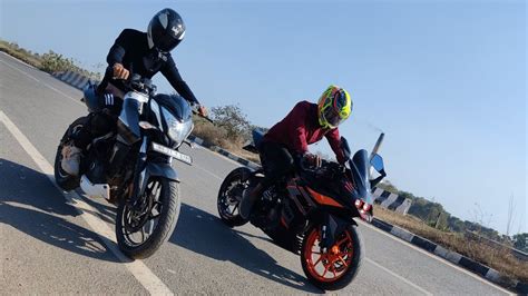 Pulsar Ns200 Bs6 Vs Ktm Rc200 Bs6 Race Youtube