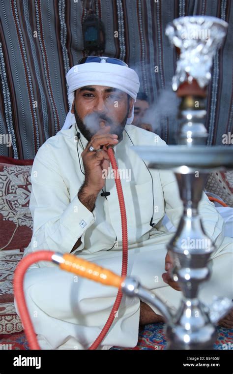 Arab Smoking A Shisha Pipe Stock Photo Alamy