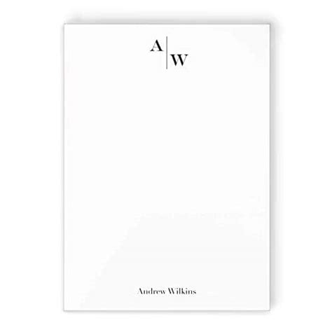 Amazon Com Personalized Professional Monogram NOTEPAD Stationery Modern Everyday Mens Or