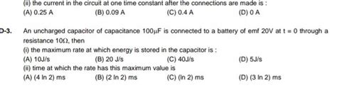 The Current In The Circuit At One Time Constant After The Connections Ar