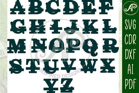 T Rex Dinosaur Monogram Letter Name Signs 3 Layer Design Svg Bundle