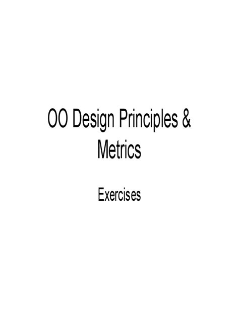 Oo Design Principles And Metrics Exercises Pdf Software Development
