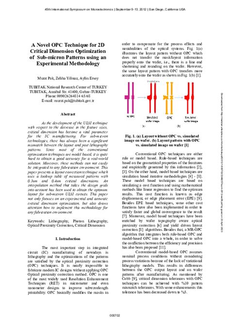 Pdf A Novel Opc Technique For 2d Critical Dimension Optimization Of