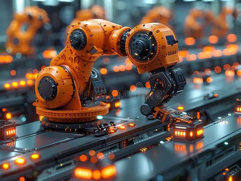Many Identical Ai Robots Sitting At Desk In The Office And Working With