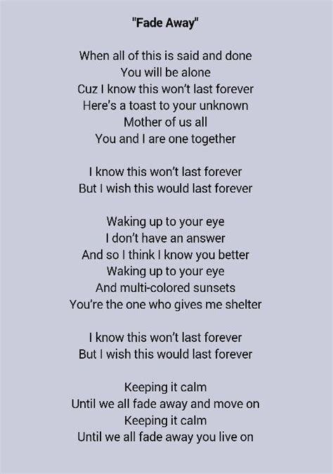 Fade Away Rebelution Music Is My Escape Music Love Love Words