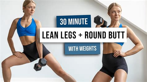 30 Min Killer Lower Body Hiit Workout With Weights Lean Legs Round