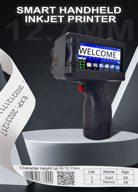 mini printer batch code portable handheld inkjet printing machine for fast dry batch coder