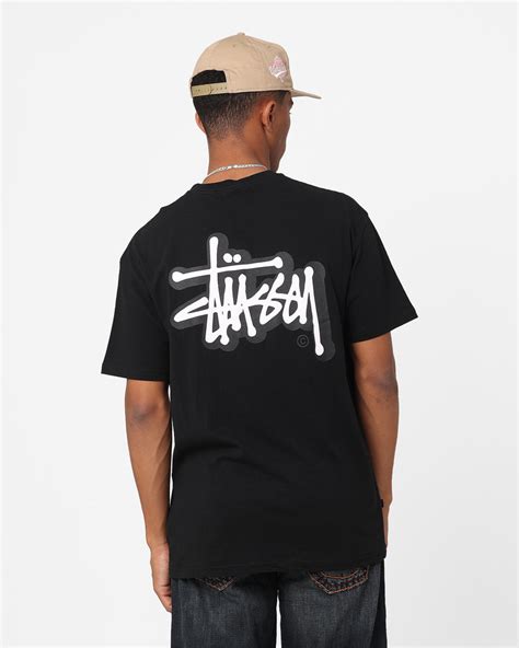 Stussy Solid Offset Graffiti T Shirt Black Culture Kings Nz