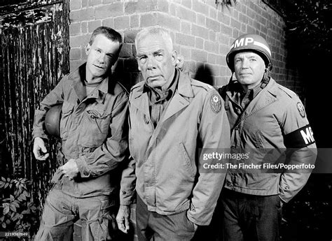 Actors Larry Wilcox Lee Marvin And Richard Jaeckel On The Set Of The
