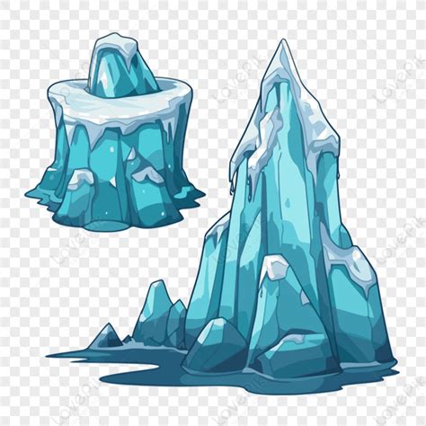 흰색 배경 만화에 고립 된 얼음 결정으로 설정된 Iceburg 클립 아트 얼음 바위 벡터결정된아이스버그 Png 일러스트 무료