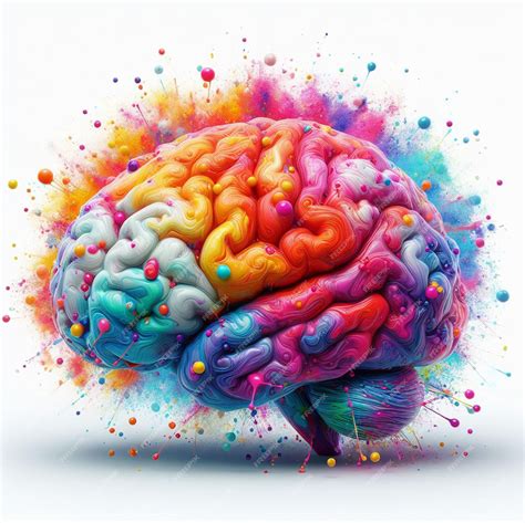 Premium Photo Colorful Brain With A Color Splash Human Brain Whiter