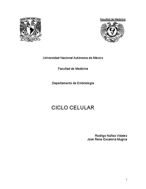 Ciclo Celular Libro Sobre El Ciclo Celular Universidad Nacional De Facultad De Medicina