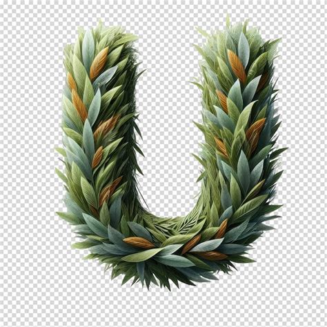 Premium PSD A Letter U Made From Pineapples