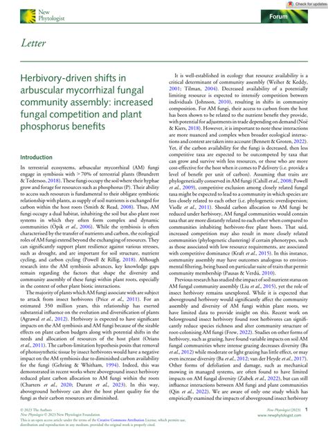 Pdf Herbivory‐driven Shifts In Arbuscular Mycorrhizal Fungal Community Assembly Increased