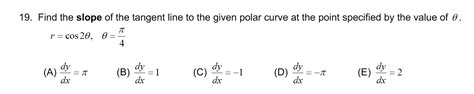 Solved Find The Slope Of The Tangent Line To The Given Chegg