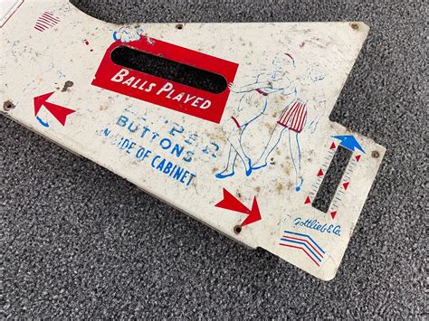 Gottlieb Cover Girl Pinball Machine Playfield Apron Score Card Holder