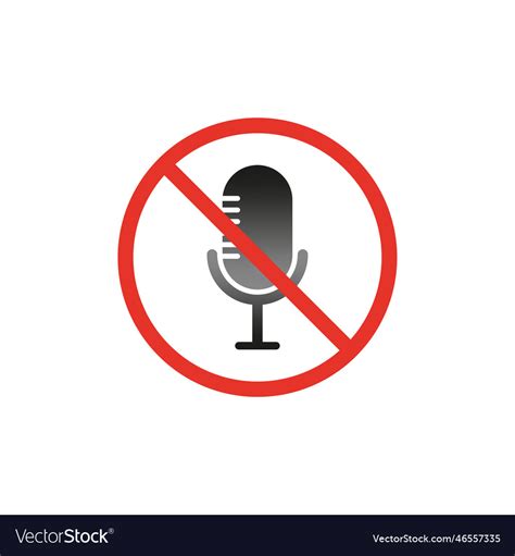 Sign Ban Microphone Forbidden Royalty Free Vector Image