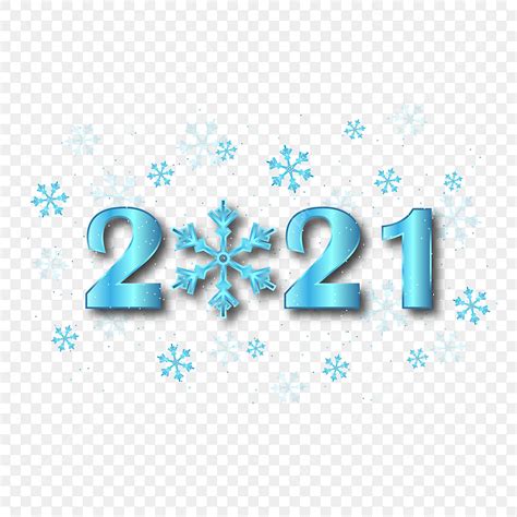 2021 With Light Blue Snowflakes Design 2021 Ligh Blue Snowflakes Png