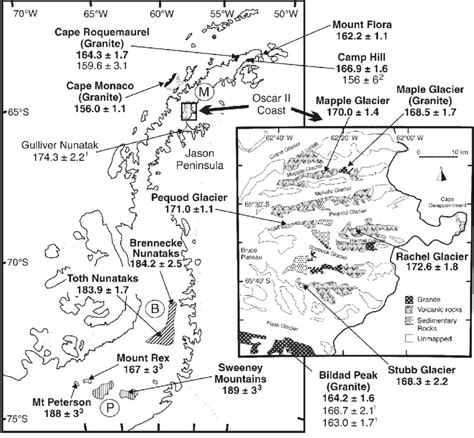 Geochronological Sketch Map Of The Antarctic Peninsula Showing The