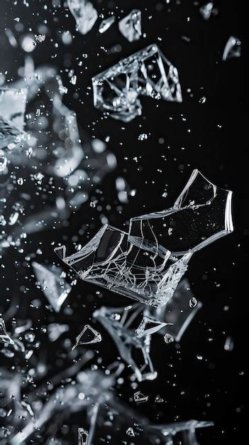 Broken Glass On Black Background Premium Ai Generated Image