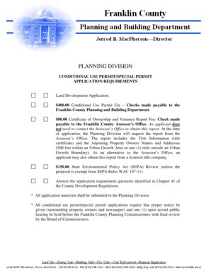 Fillable Online Co Franklin Wa CONDITIONAL USE PERMITSPECIAL PERMIT