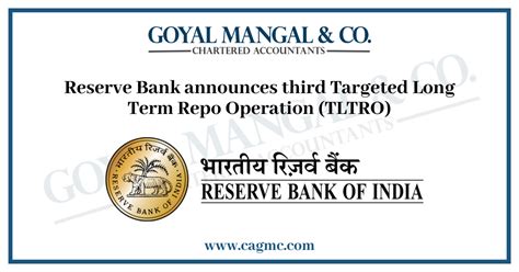 Reserve Bank Announces Third Targeted Long Term Repo Operation Tltro