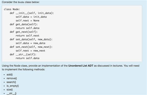 Solved Consider The Node Class Below Class Node Def
