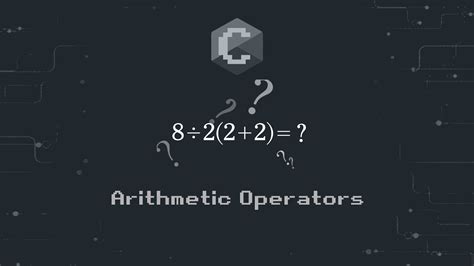 Arithmetic Operators In C 6 Tamil Community Youtube