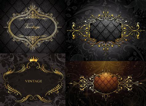 เวกเตอร์การแรเงาเส้นขอบลายดอกไม้สีทอง เวกเตอร์ลายดอกไม้ เวกเตอร์ฟรี