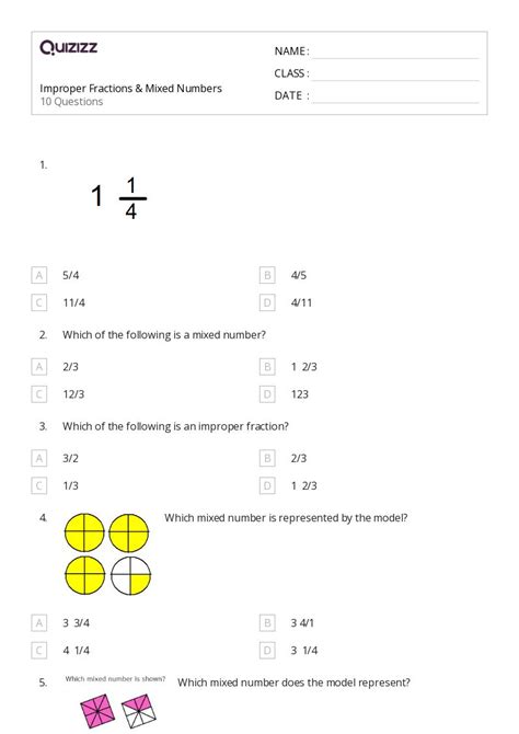 50 Adding Mixed Numbers Worksheets On Quizizz Free And Printable