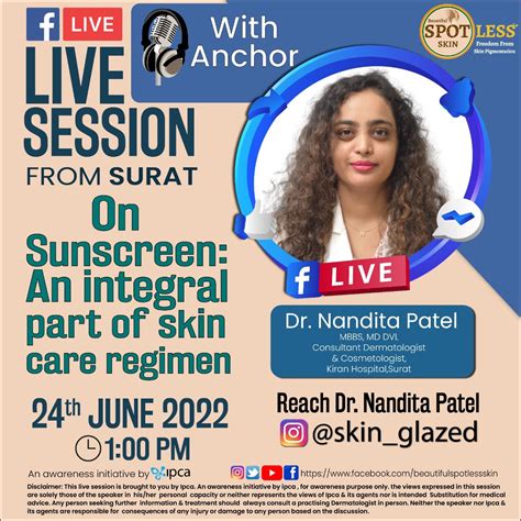 Dr Nandita Patel Live On Beautiful Spotless Skin