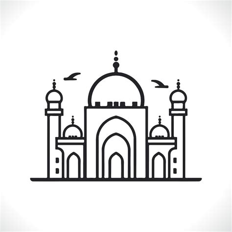 Premium Vector Mosque Vector Eid Mubarak Mosque