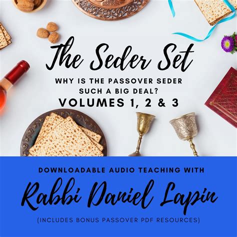 The Seder Set Why Is The Passover Seder Such A Big Deal Volumes 1 2 And 3 Rabbi Daniel Lapin