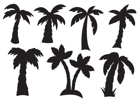 Vector Graphics Set Of Different Palm Tree Silhouette Black 16225859