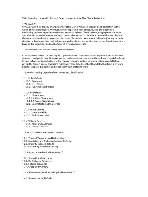 Crystal Defects Pdf Crystallographic Defect Dislocation